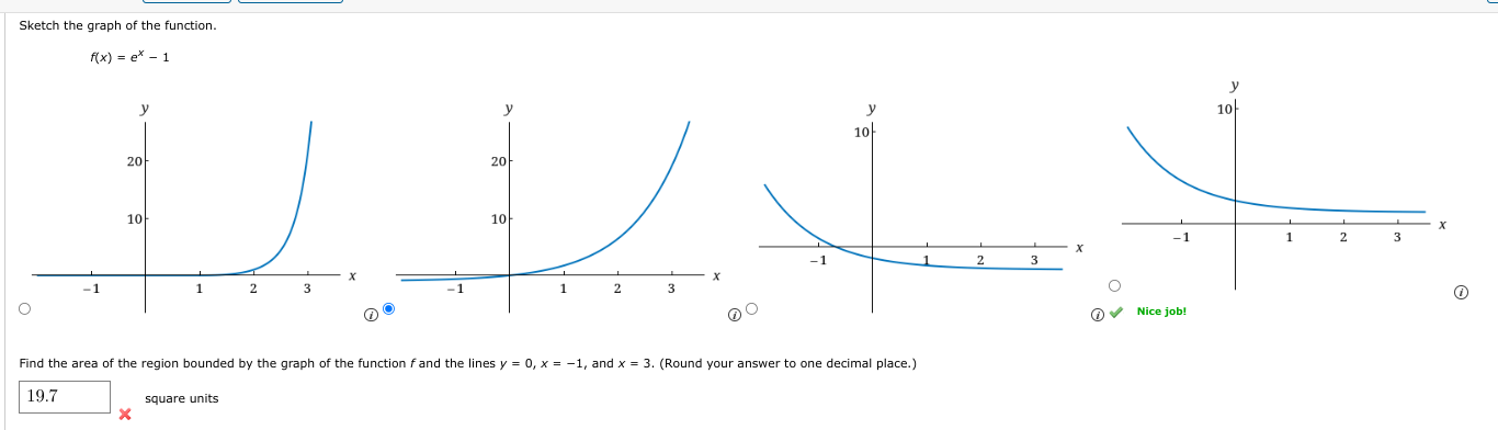 Solved Sketch the graph of the function.f(x)=ex-1Find the | Chegg.com
