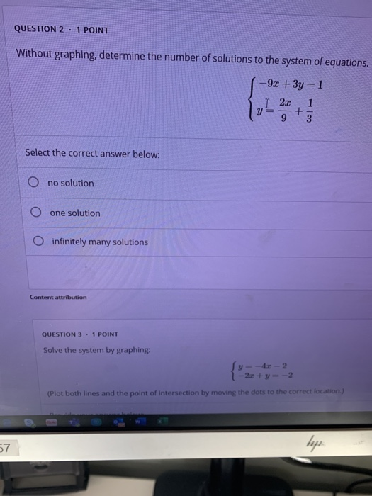 Solved QUESTION 2 - 1 POINT Without graphing, determine the | Chegg.com
