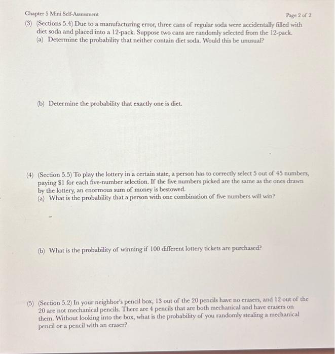 Solved (Sections 5.1&5.3 ) If you make random guesses for 10 | Chegg.com