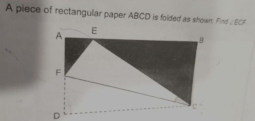 Solved a piece of rectangular paper ABCD is folded as shown. | Chegg.com
