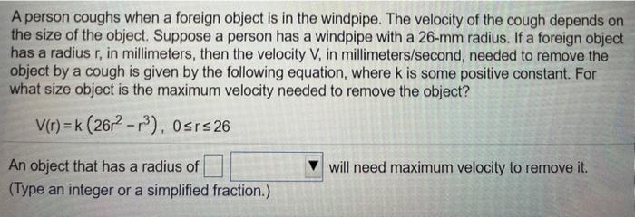 Solved A person coughs when a foreign object is in the | Chegg.com