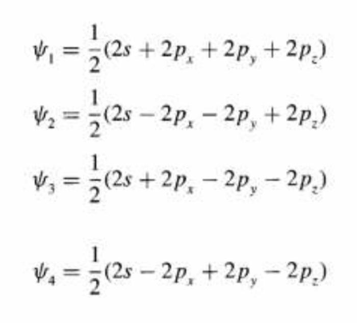 Solved Consider sp3 hybrid orbitals as vectors whose | Chegg.com