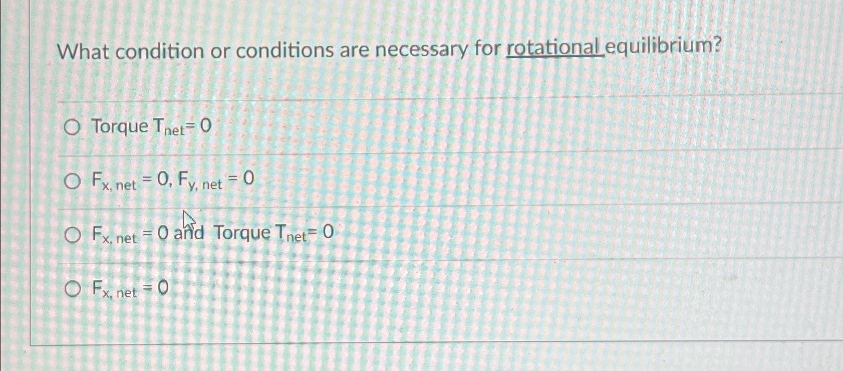 Solved What condition or conditions are necessary for | Chegg.com