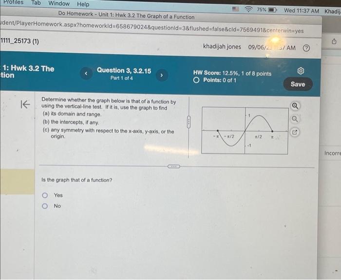 Solved Determine whether the graph below is that of a | Chegg.com