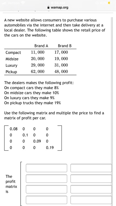 Solved wamap.org A new website allows consumers to purchase | Chegg.com