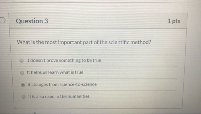 Solved Question 3 1 pts What is the most important part of | Chegg.com