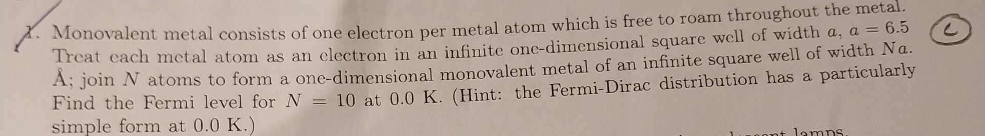 Solved Monovalent metal consists of one electron per metal | Chegg.com