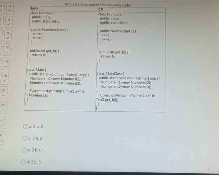 Solved Lesen 3 What is the output of the following code: | Chegg.com