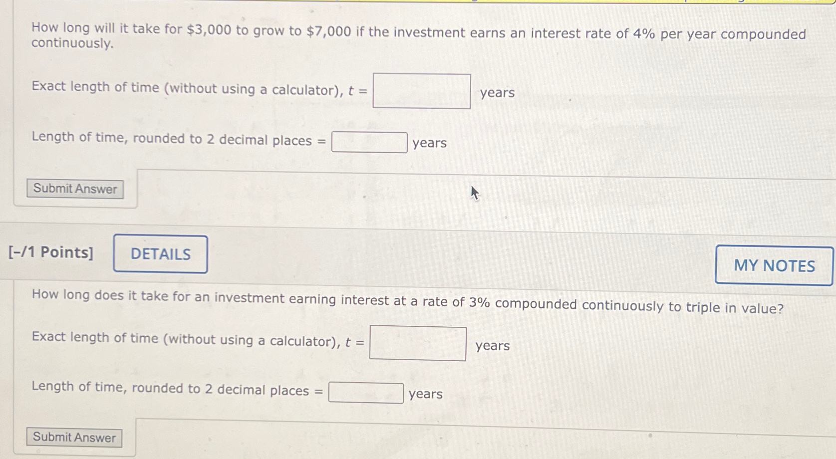 Solved How long will it take for $3,000 ﻿to grow to $7,000 | Chegg.com
