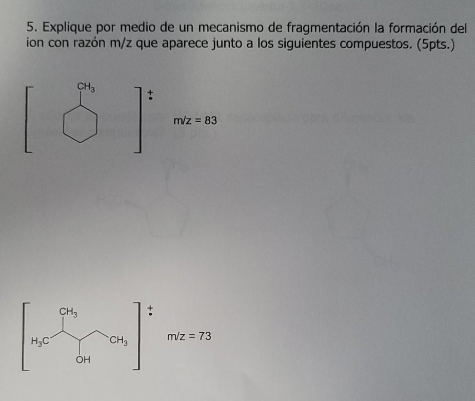 Solved Explain by means of a fragmentation mechanism the | Chegg.com