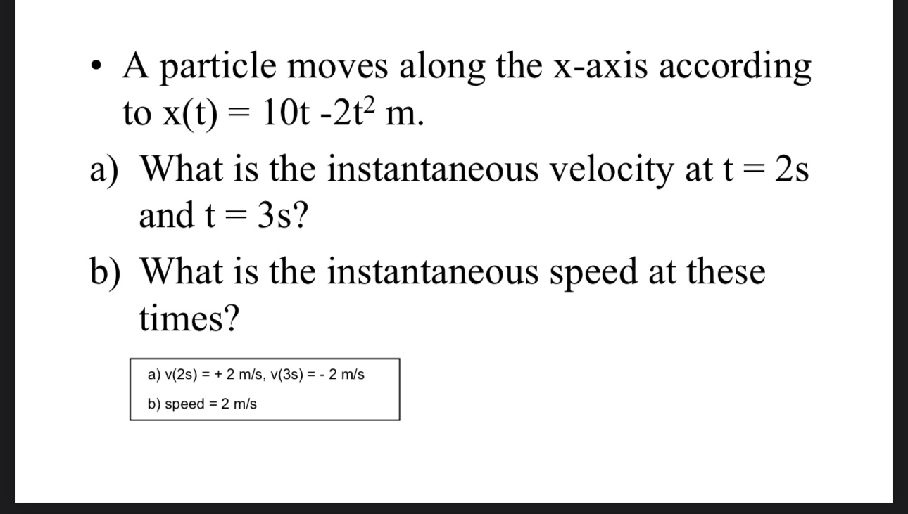 Solved A particle moves along the x-axis according to | Chegg.com