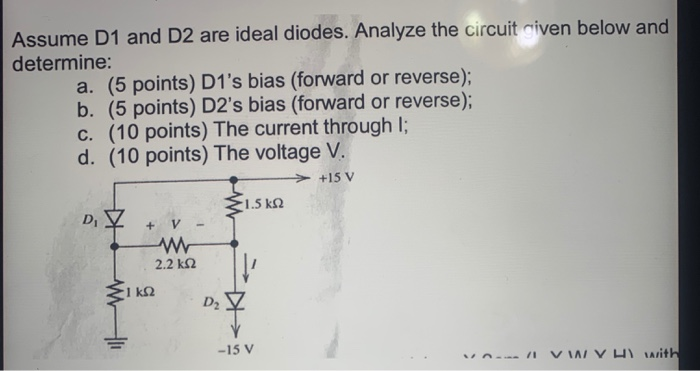Solved Assume D1 and D2 are ideal diodes. Analyze the | Chegg.com