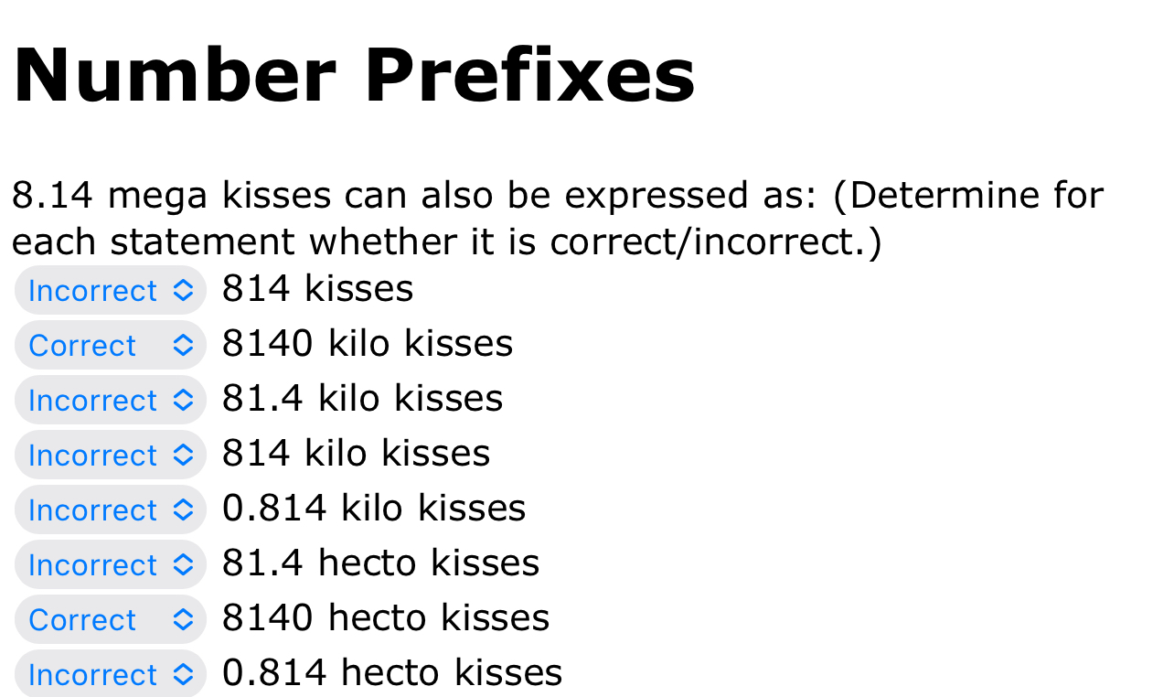 Number Prefixes8.14 ﻿mega kisses can also be | Chegg.com