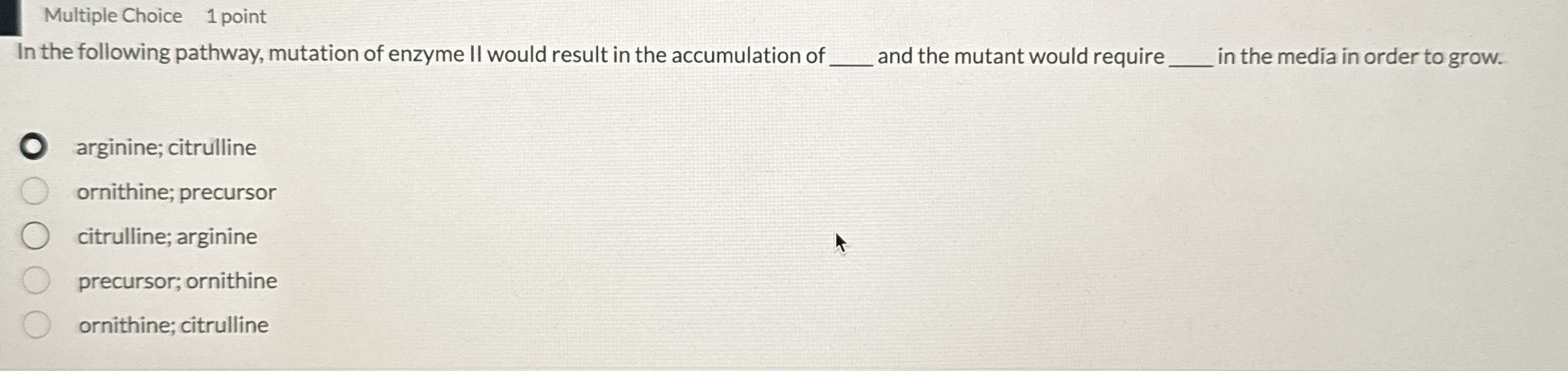 Solved Multiple Choice 1 ﻿pointIn the following pathway, | Chegg.com