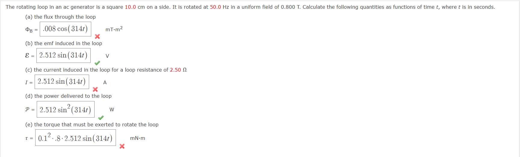 Solved The rotating loop in an ac generator is a square | Chegg.com