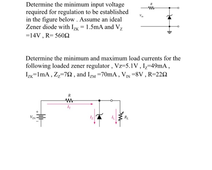 Solved Determine the minimum input voltage required for | Chegg.com