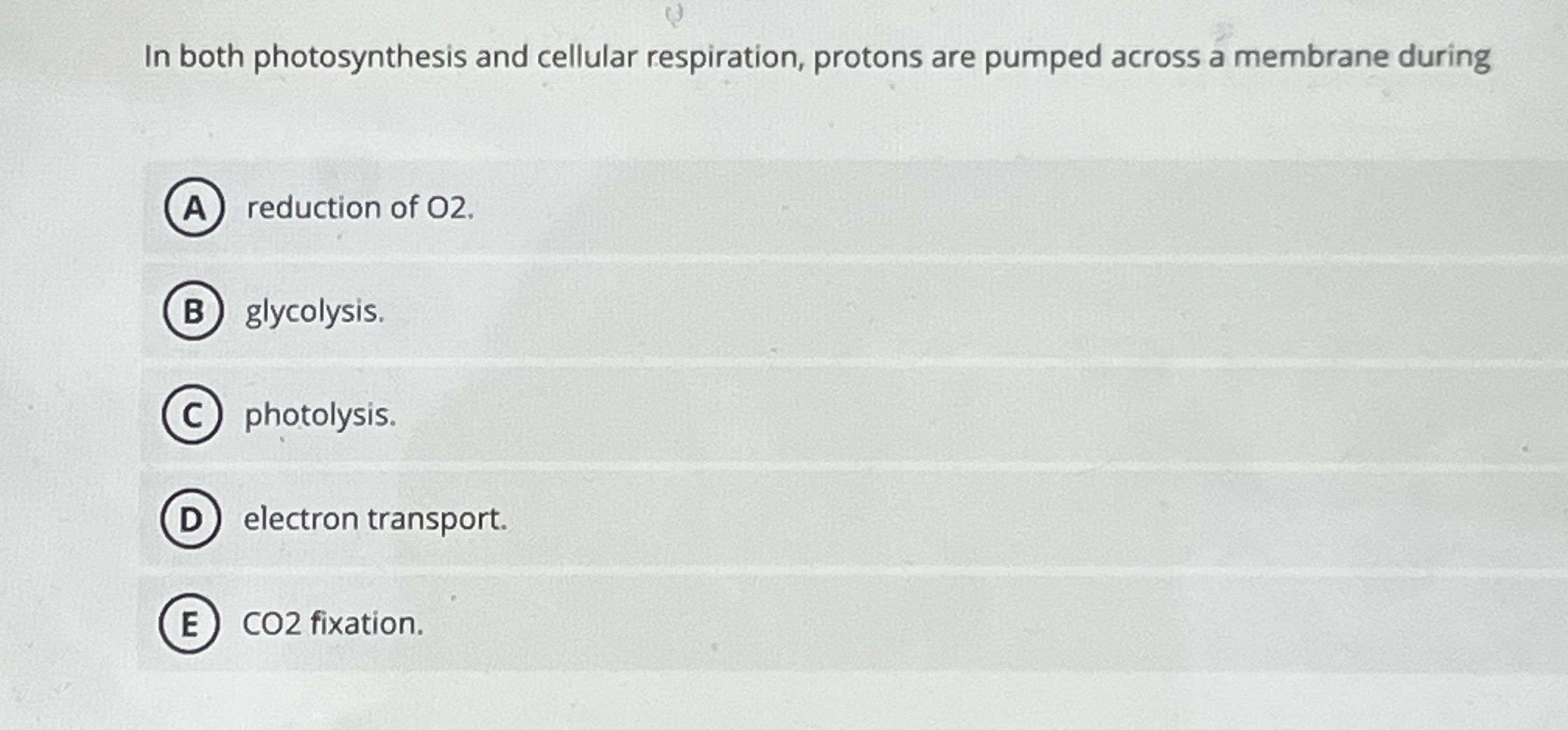 Solved In both photosynthesis and cellular respiration, | Chegg.com