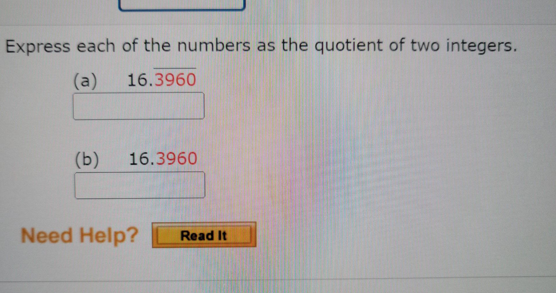 Solved Express each of the numbers as the quotient of two | Chegg.com