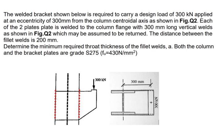 Solved The welded bracket shown below is required to carry a | Chegg.com