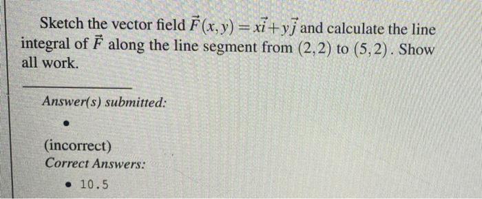 Solved Sketch the vector field F(x, y) = xi+yj and calculate | Chegg.com