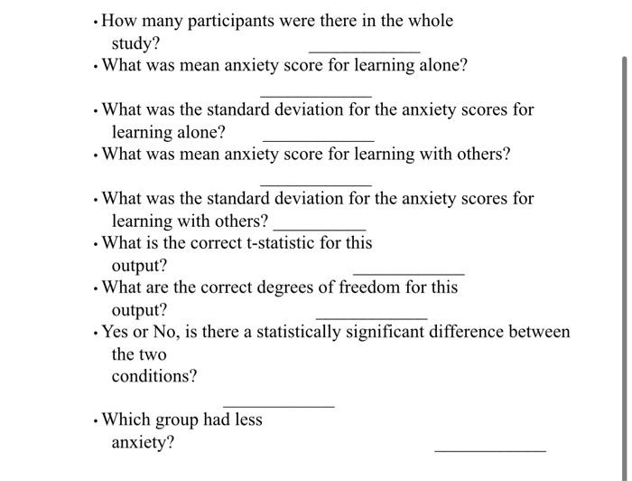 Solved 2. SPSS Interpretation: Use the study blurb below and | Chegg.com