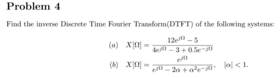 Solved Find the inverse Discrete Time Fourier | Chegg.com