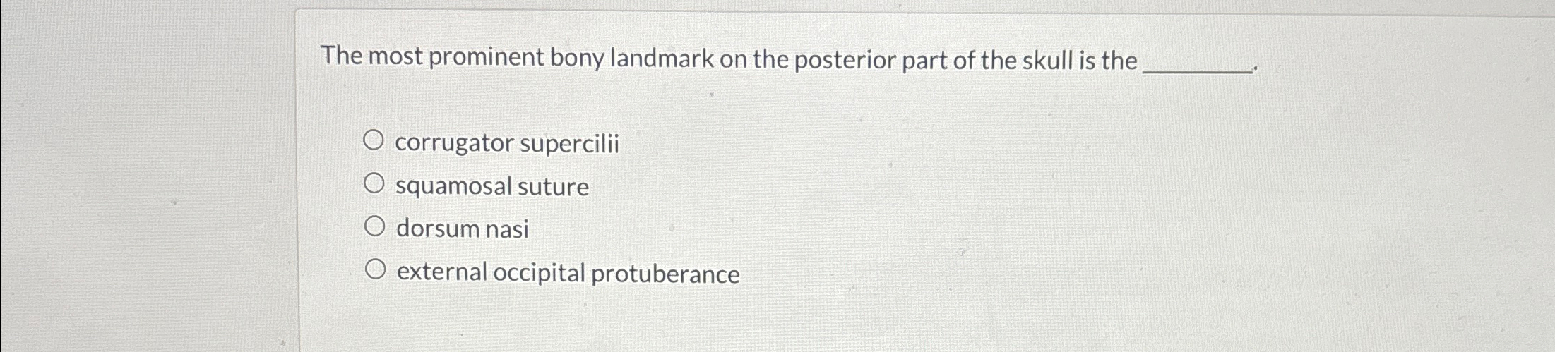 Solved The most prominent bony landmark on the posterior | Chegg.com