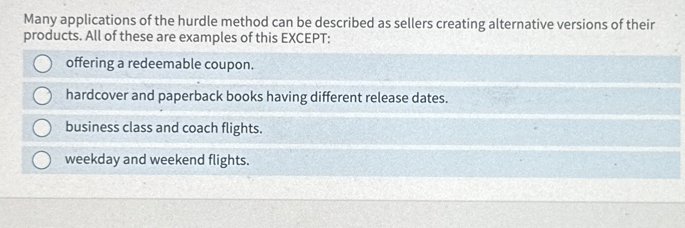 Solved Many applications of the hurdle method can be | Chegg.com