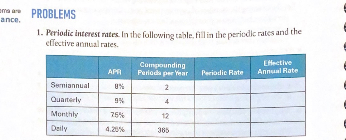 Solved ms arePROBLEMSPeriodic interest rates. In the | Chegg.com