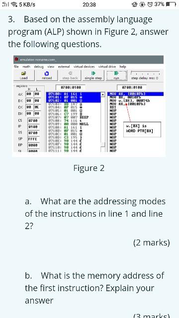Solved 1911 9.5 KB/S 20:38 20037% 3. Based on the assembly | Chegg.com