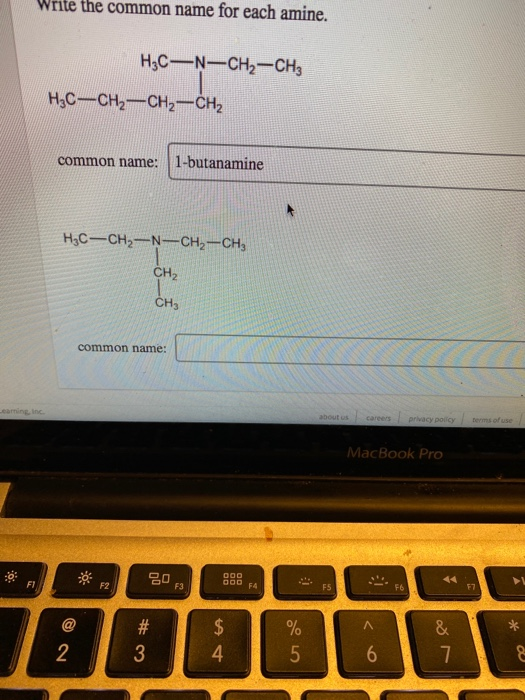 Solved Write the common name for each amine. H3C-N-CH2-CHE | Chegg.com