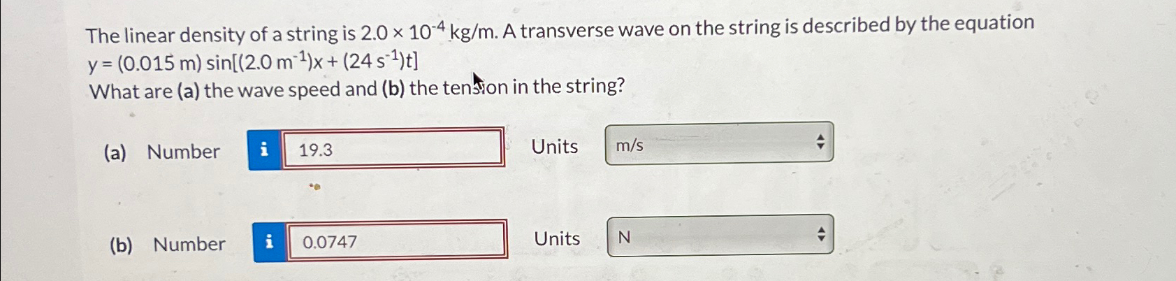 Solved The linear density of a string is 2.0×10-4kgm. ﻿A | Chegg.com