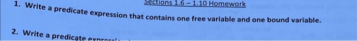 Solved 1. Write a predicate expression that contains one | Chegg.com