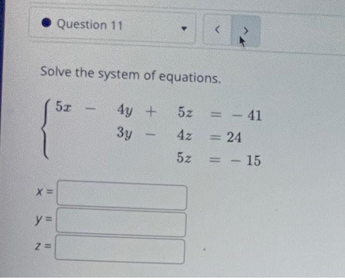Solved Solve the system of equations. | Chegg.com