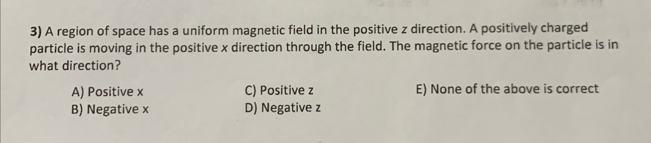 Solved A region of space has a uniform magnetic field in the | Chegg.com