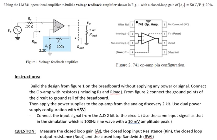 Solved Using the LM741 operational amplifier to build a | Chegg.com