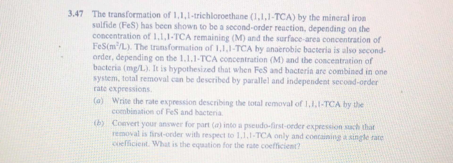 Solved 17 The transformation of 1,1,1-trichloroethane | Chegg.com
