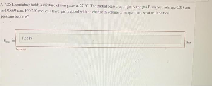 Solved A gaseous mixture contains 443.0 Torr H2( g),361.7 | Chegg.com