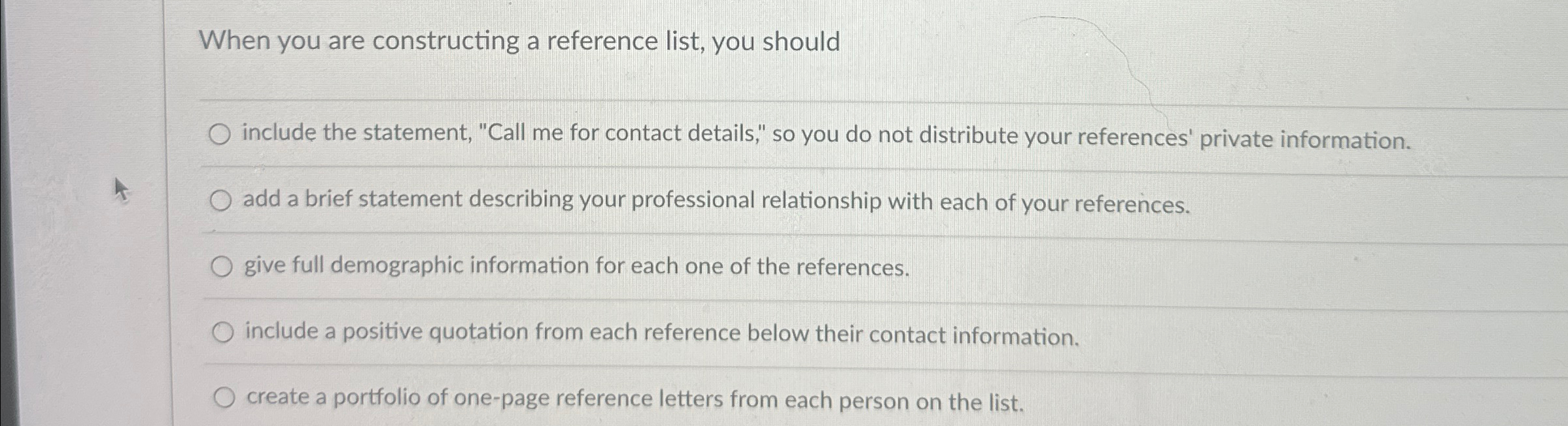 Solved When you are constructing a reference list, you | Chegg.com