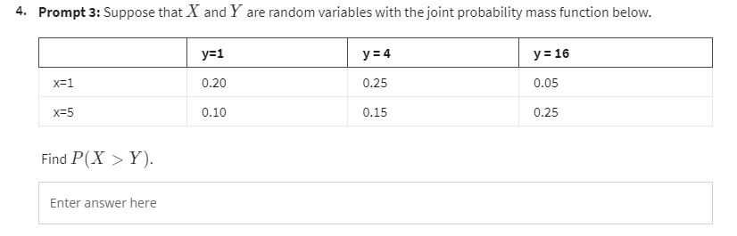 Solved Prompt 3: Suppose that x ﻿and Y ﻿are random variables | Chegg.com