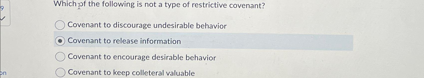 Solved Which rof the following is not a type of restrictive | Chegg.com