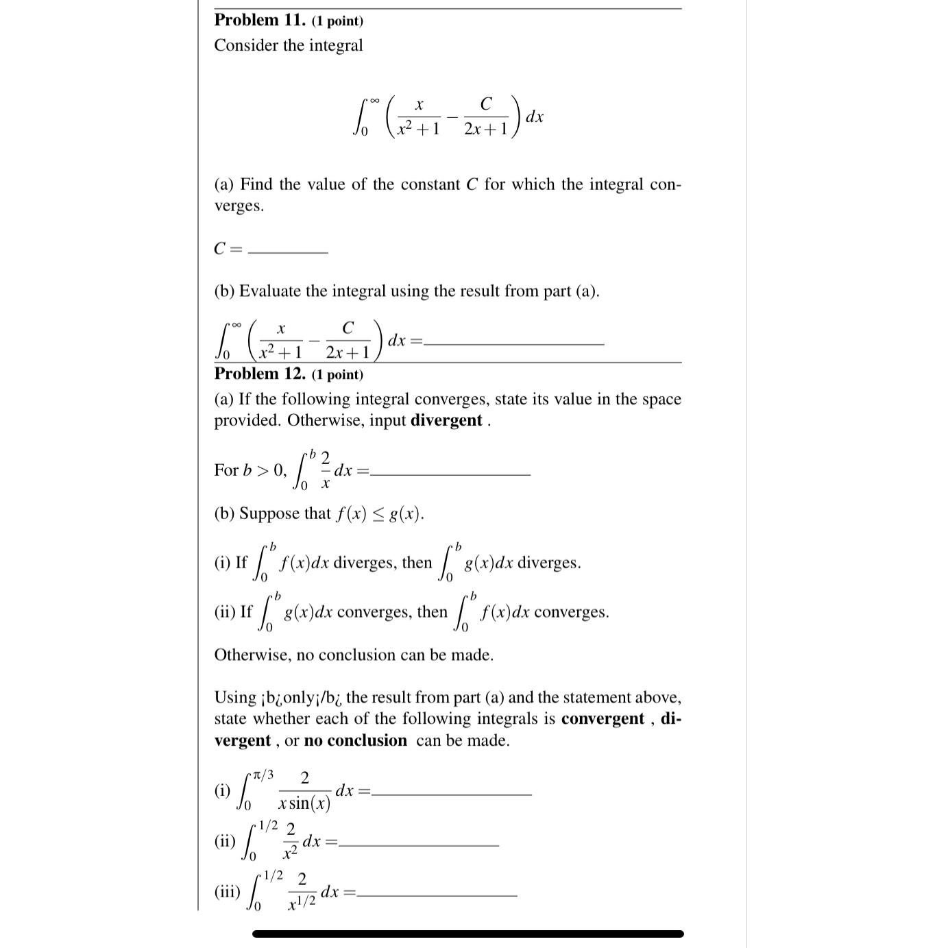 Solved Problem 11. (1 ﻿point)Consider the | Chegg.com