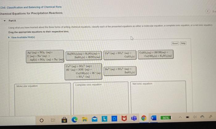 Solved Ch Classification and Balancing of Chemical Rana 50 | Chegg.com