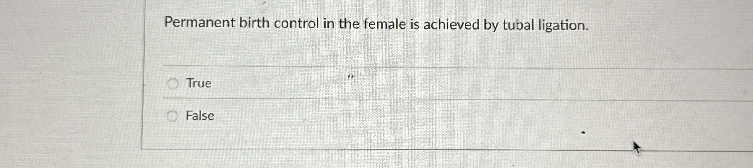 Solved Permanent birth control in the female is achieved by | Chegg.com