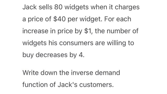 Solved Calculate the price elasticity of demand for widgets | Chegg.com