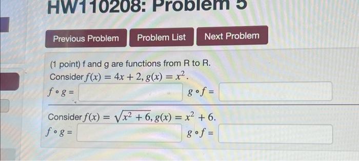 Solved Consider f(x)=4x+2,g(x)=x2. \begin{tabular}{ll} f∘g= | Chegg.com