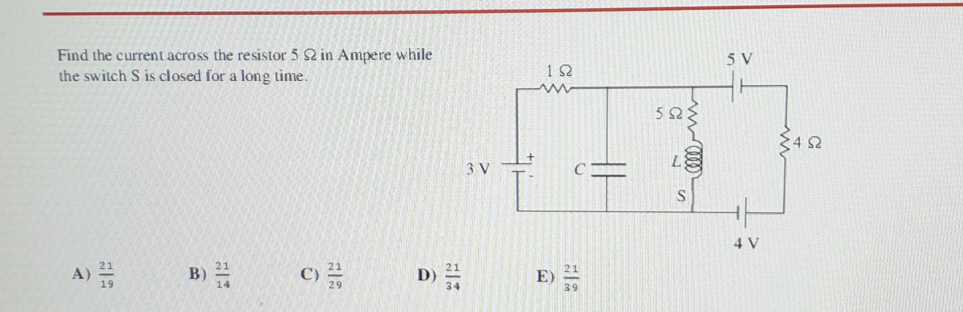 Solved Find the current across the resistor 5Ω in Ampere | Chegg.com