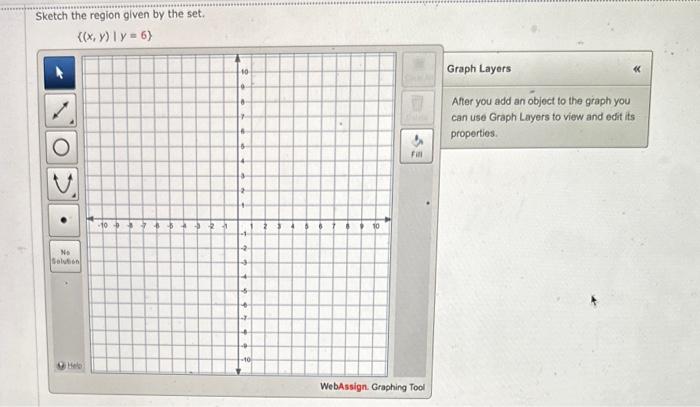 Solved {(x,v)∣v=6} Graph Layers After you add an object to | Chegg.com