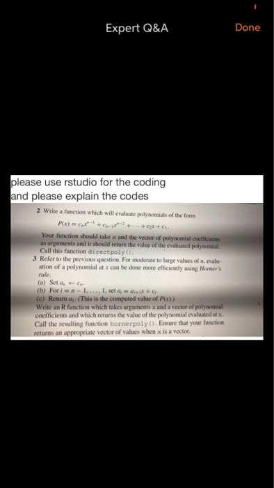 Solved Expert Q&A Done please use rstudio for the coding and | Chegg.com