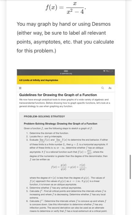 Solved f(x)=x2−4x You may graph by hand or using Desmos | Chegg.com